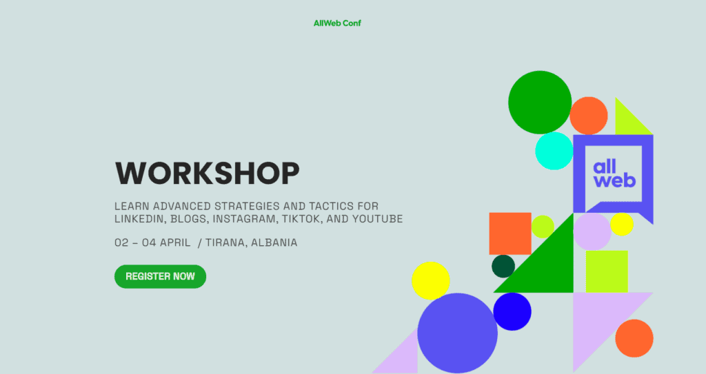 AllWeb Workshop 2-4 Prill me eksperte te LinkedIn, YouTube, TikTok & Instagram | AmCham Albania